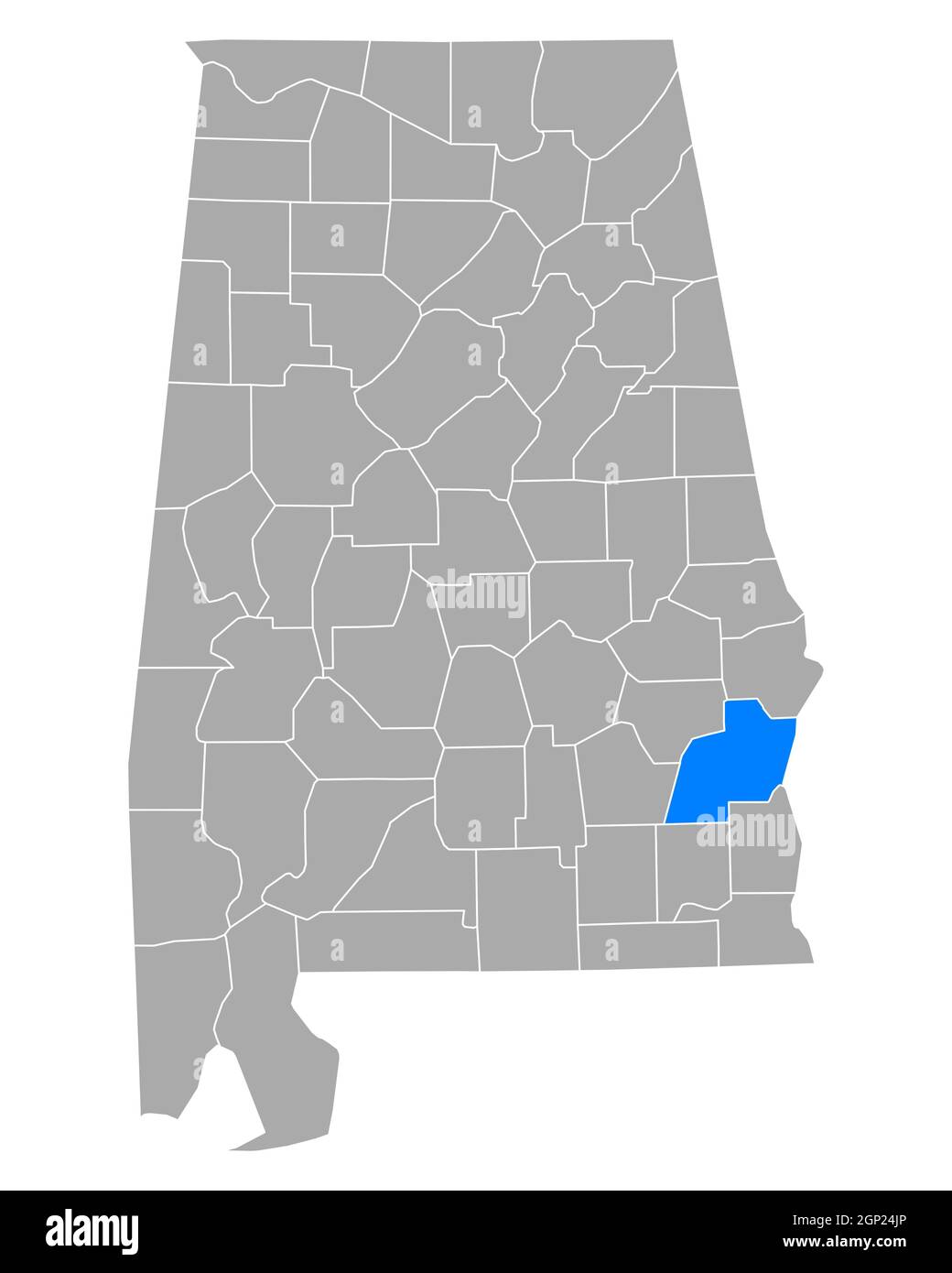 Map of Barbour in Alabama Stock Photo - Alamy