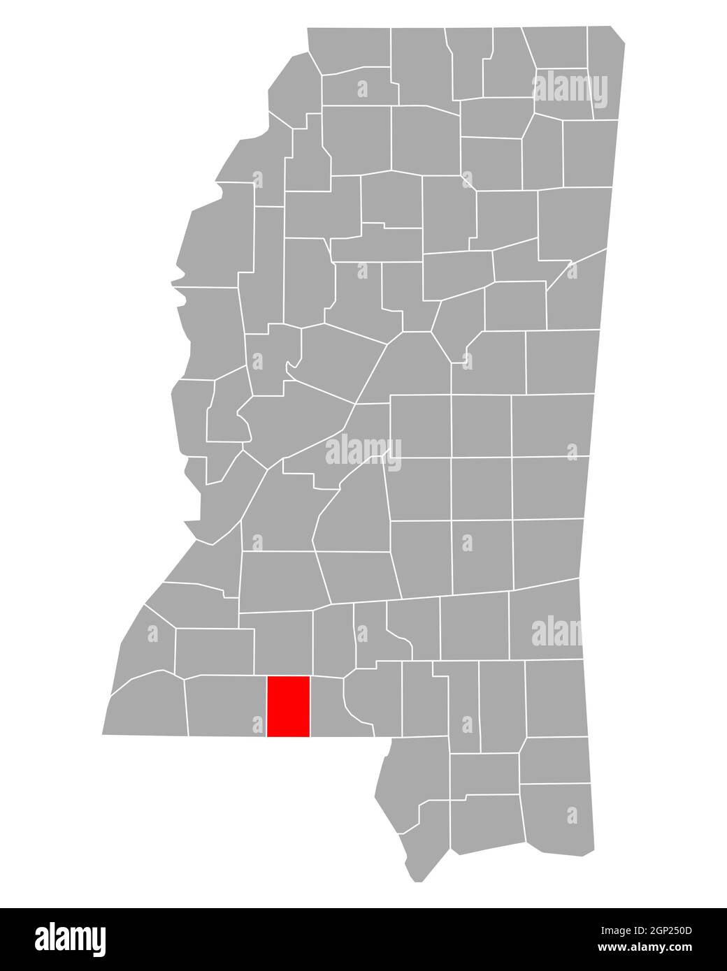 Map of Pike in Mississippi Stock Photo - Alamy