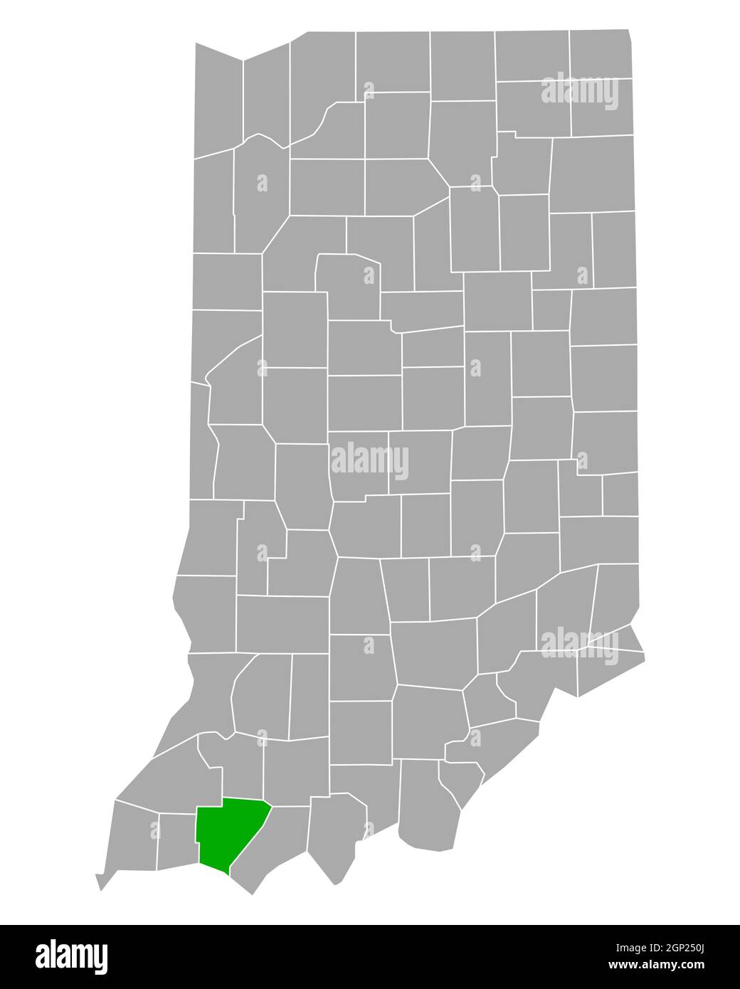Map of Warrick in Indiana Stock Photo - Alamy