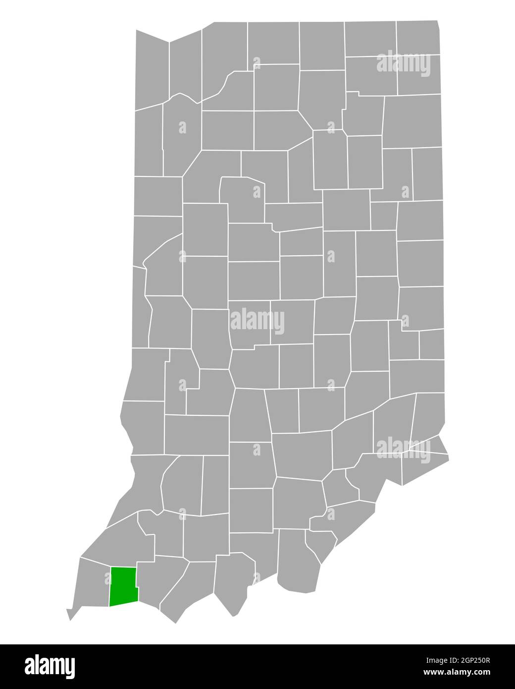 Map of Vanderburgh in Indiana Stock Photo - Alamy