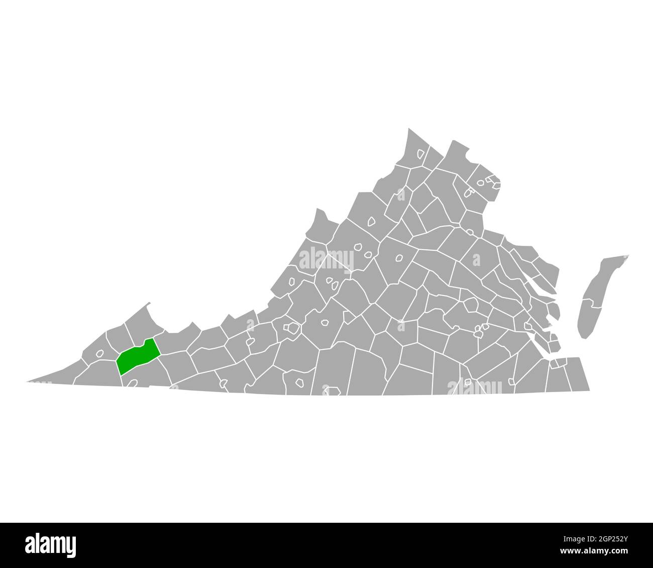 Map of Russell in Virginia Stock Photo - Alamy