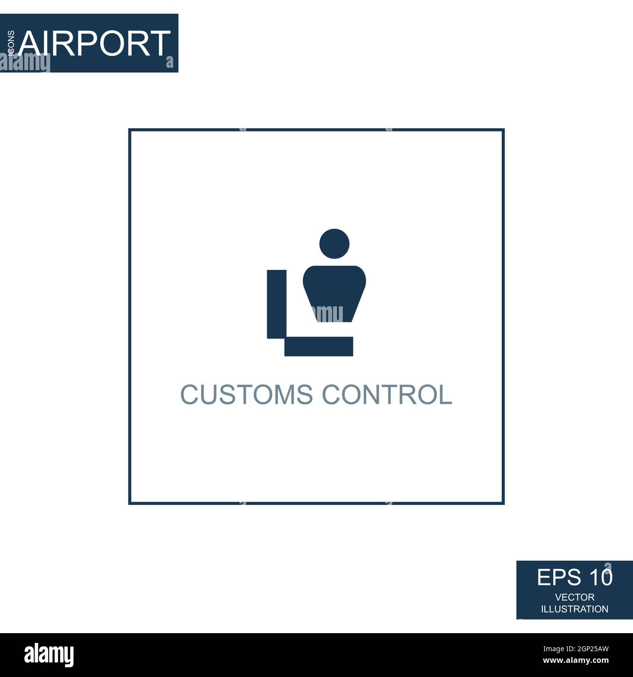 Abstract icon customs control on airport theme - Vector illustration ...