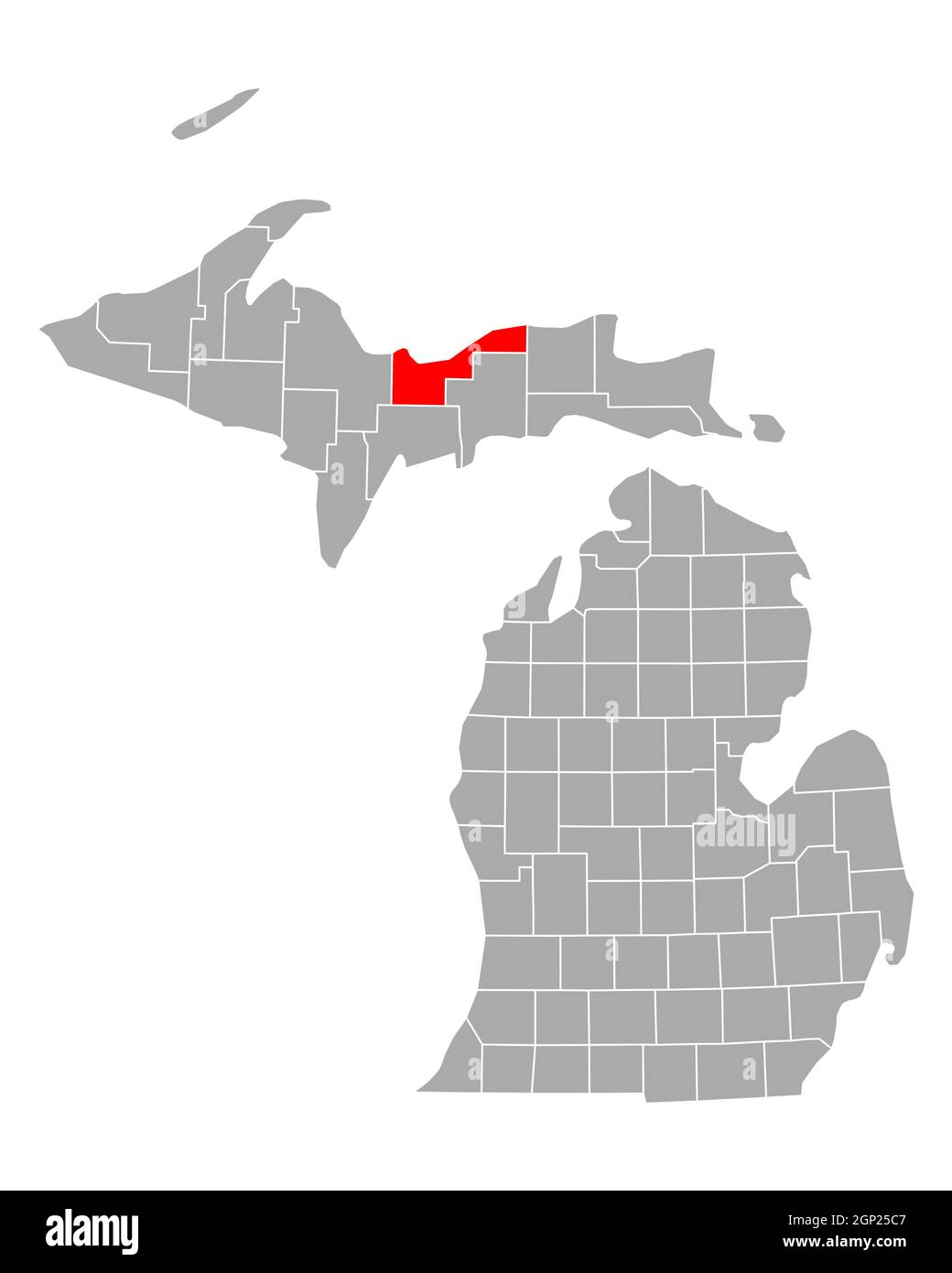 Map of Alger in Michigan Stock Photo - Alamy