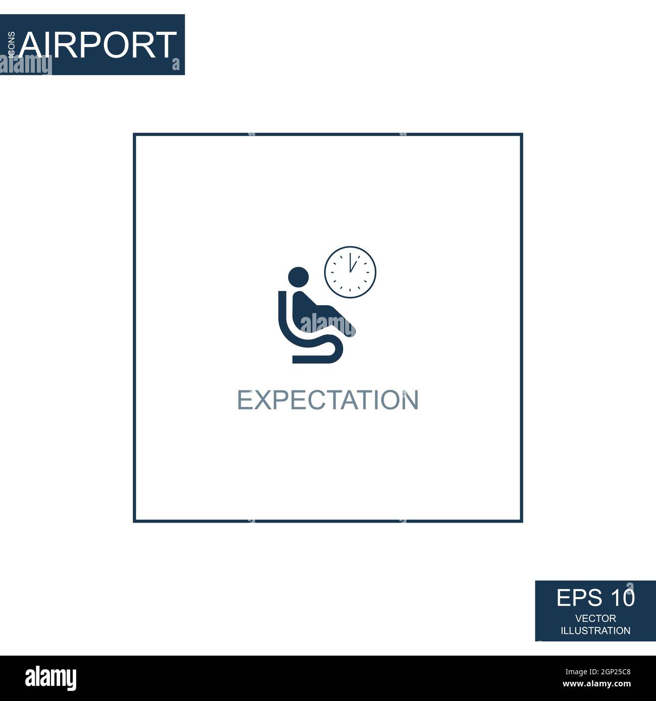 Abstract expectation icon on airport theme - Vector illustration Stock ...