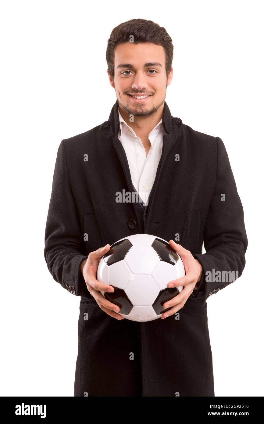 Studio picture of a handsome young football coach Stock Photo - Alamy