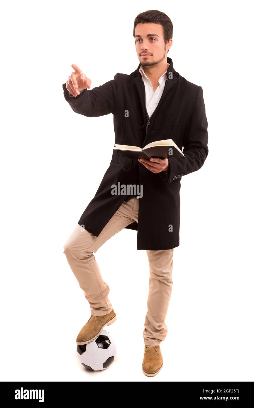 Studio picture of a handsome young football coach Stock Photo - Alamy