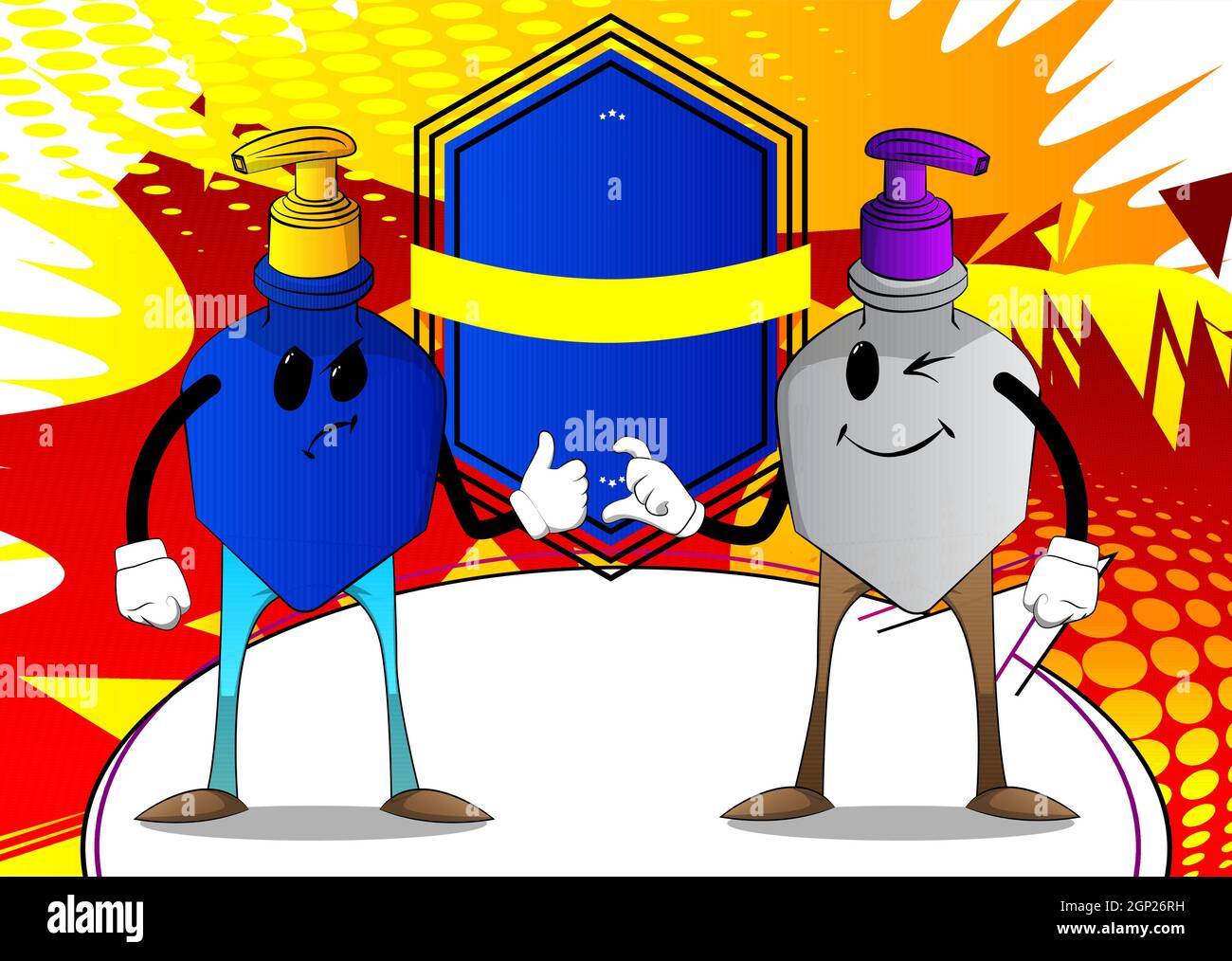 Bottle of hand sanitizer making friend zone symbol Stock Vector Image ...