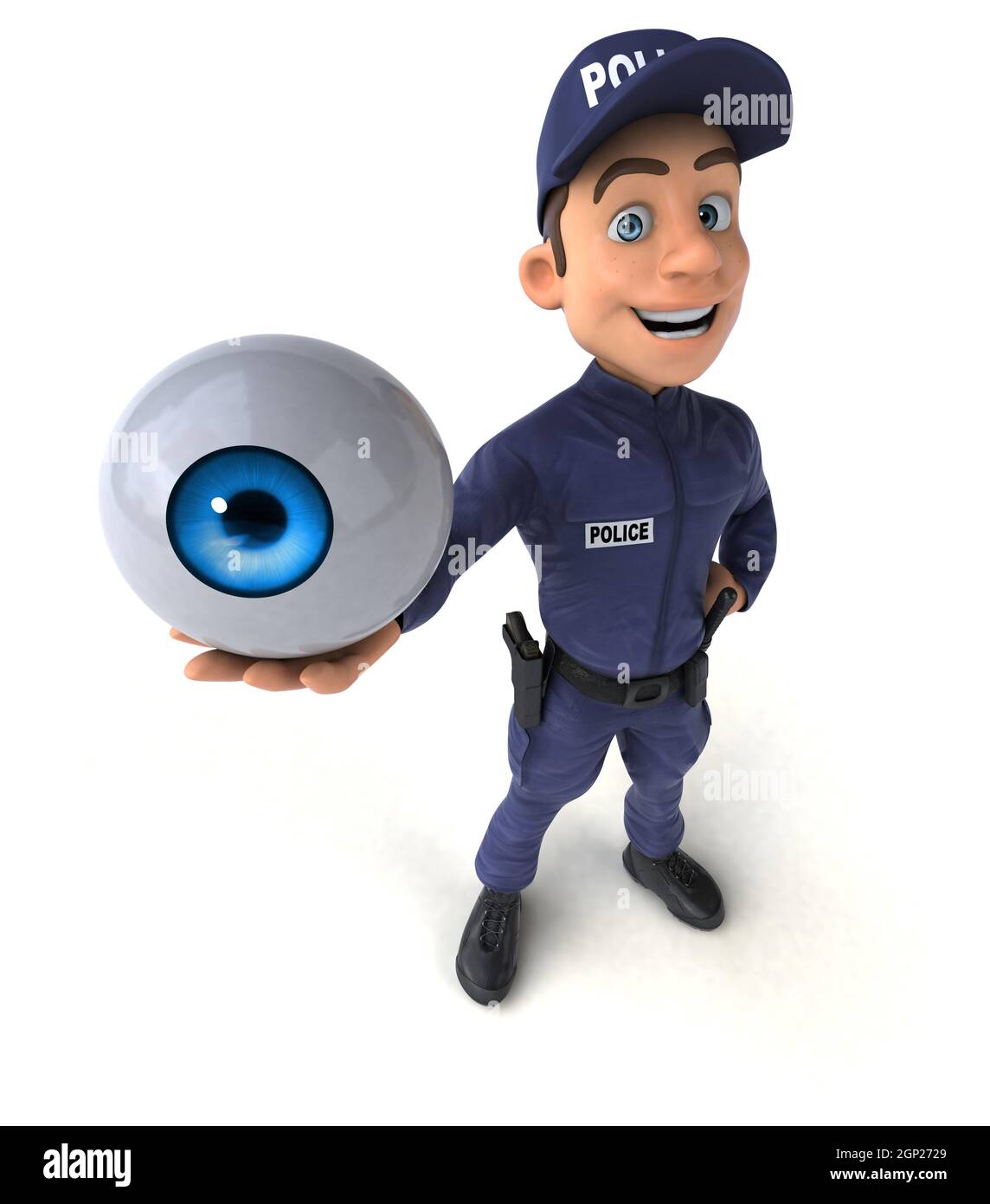 Fun 3D illustration of a cartoon Police Officer Stock Photo - Alamy