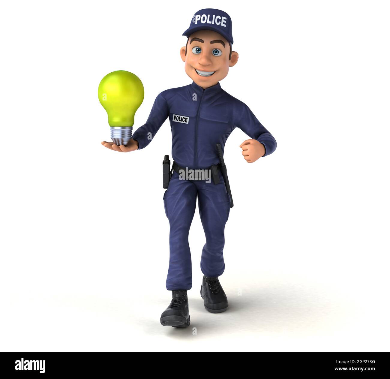 Fun 3D illustration of a cartoon Police Officer Stock Photo - Alamy
