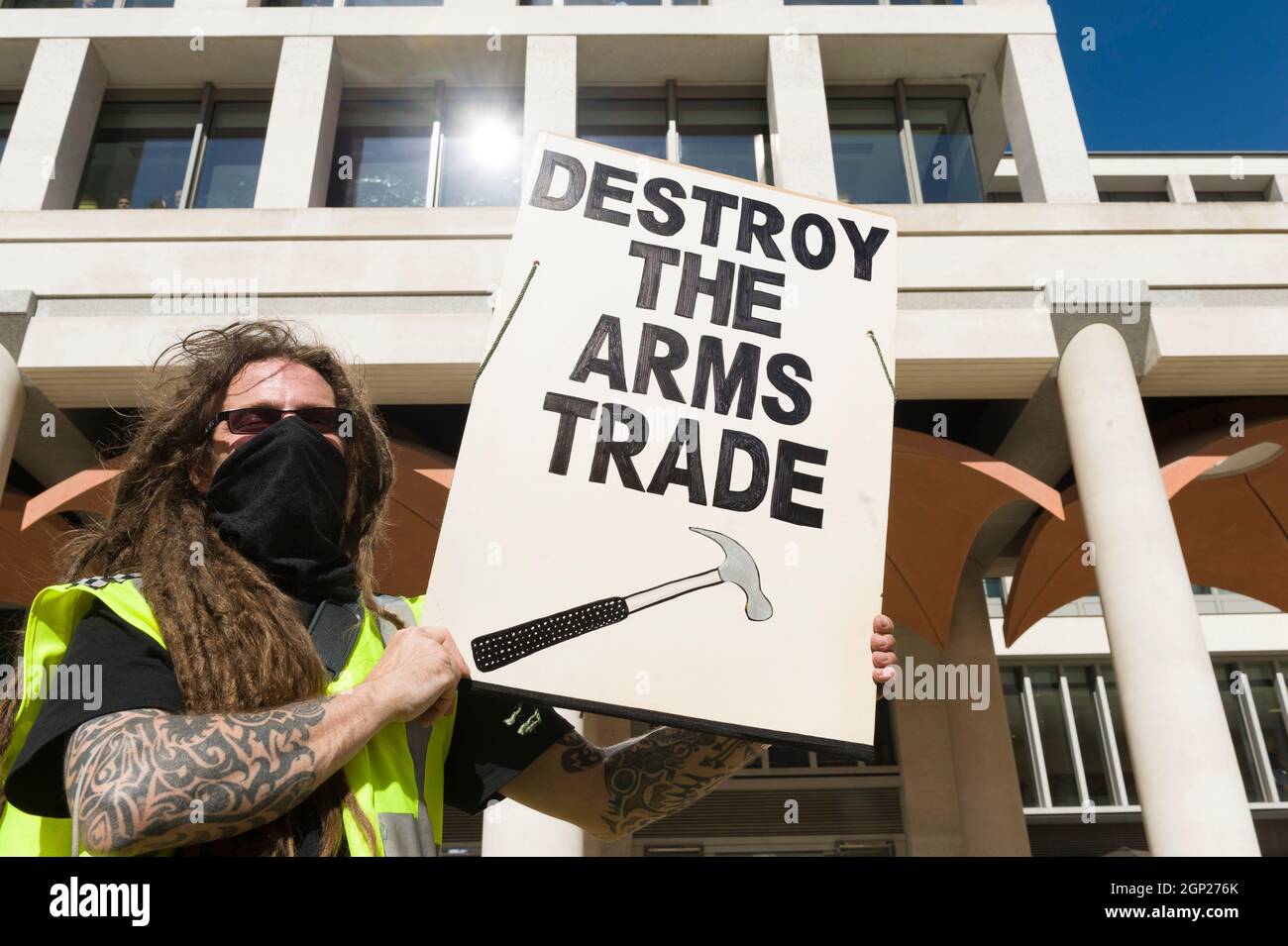 Anti arms trade protesters outside The London Stock Exchange ...