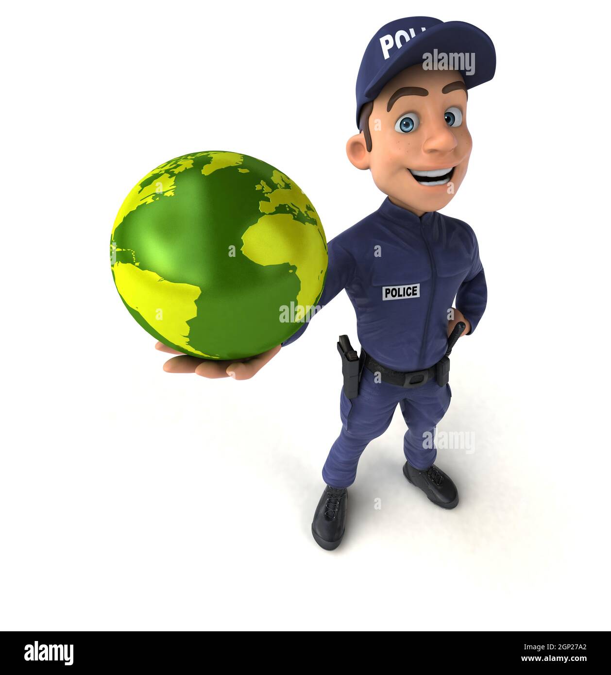 Fun 3D illustration of a cartoon Police Officer Stock Photo - Alamy