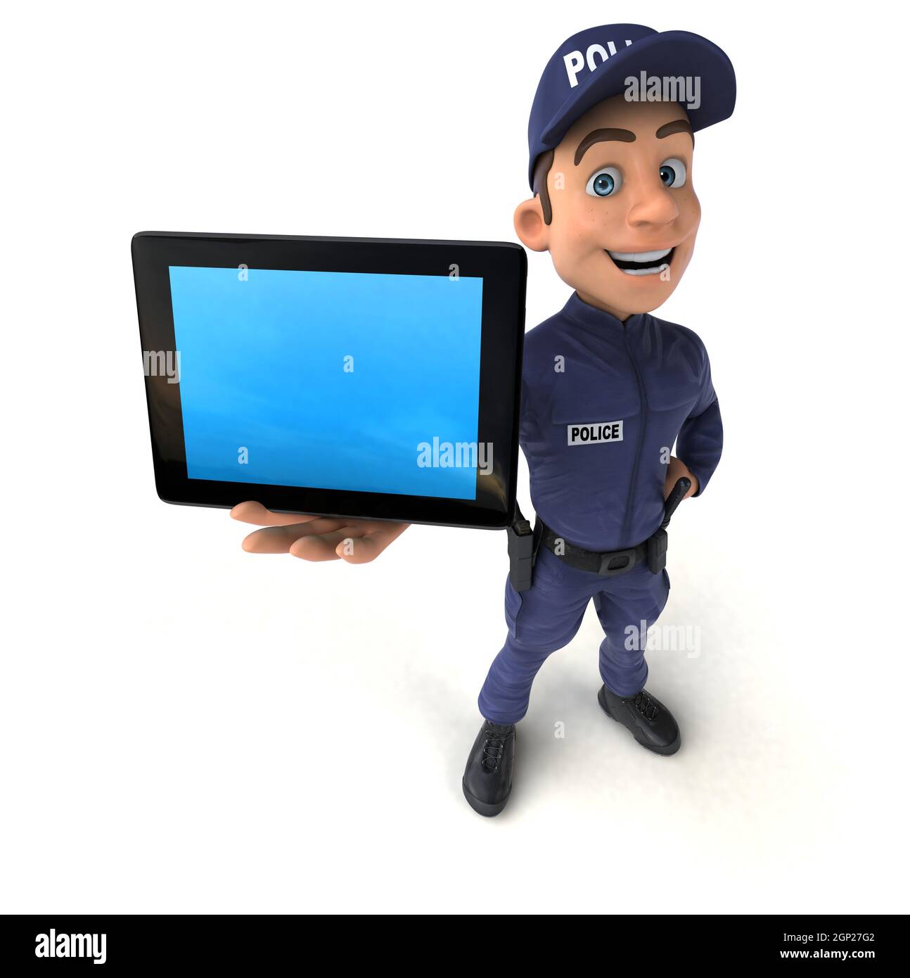 Fun 3D illustration of a cartoon Police Officer Stock Photo - Alamy
