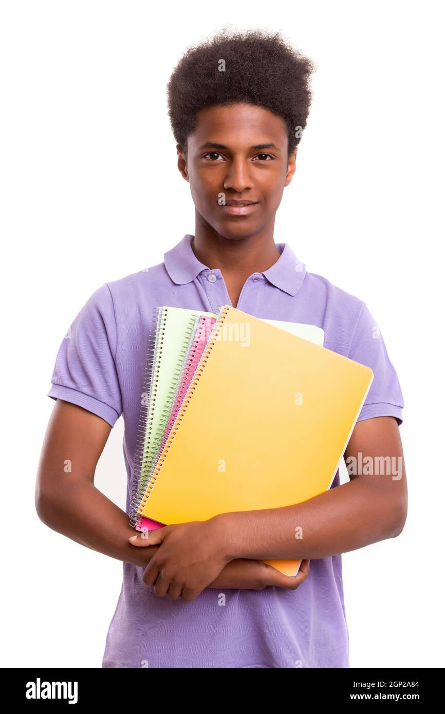 Young african student posing isolated over a white background Stock ...