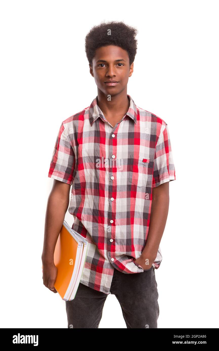 Young african student posing isolated over a white background Stock ...