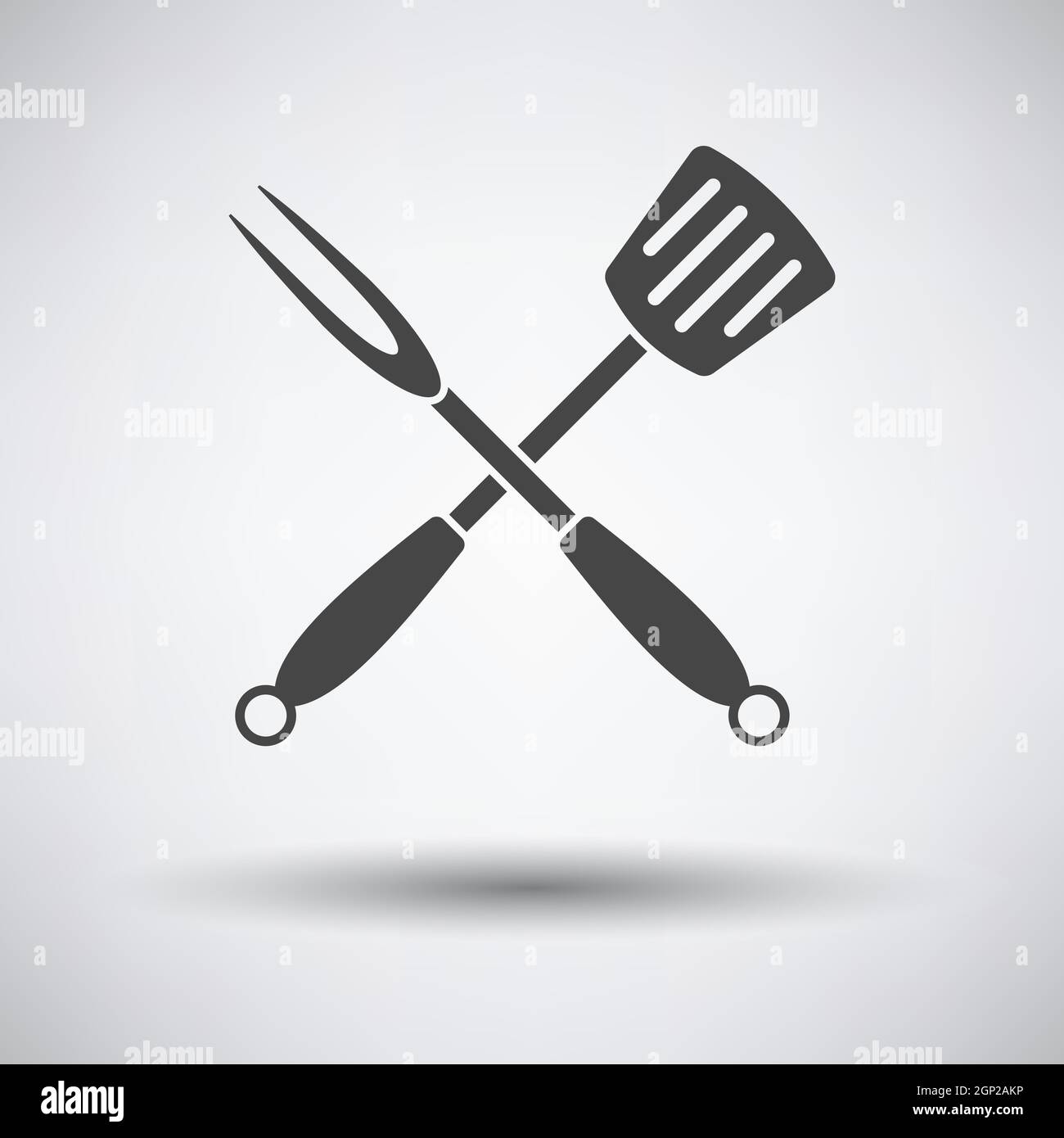 Crossed Frying Spatula And Fork Icon Stock Vector Image & Art - Alamy