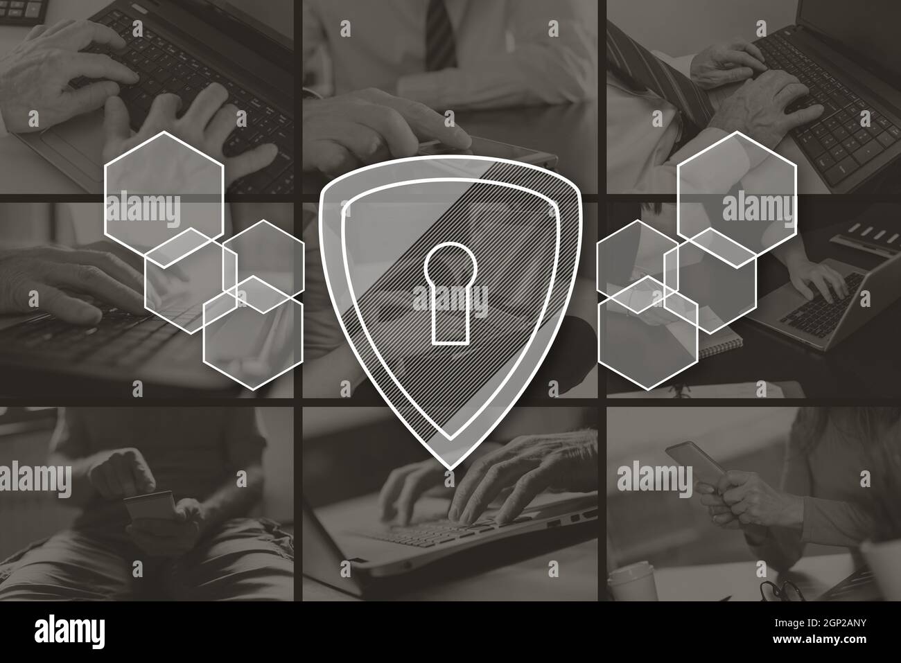 Protection concept illustrated by pictures on background Stock Photo ...