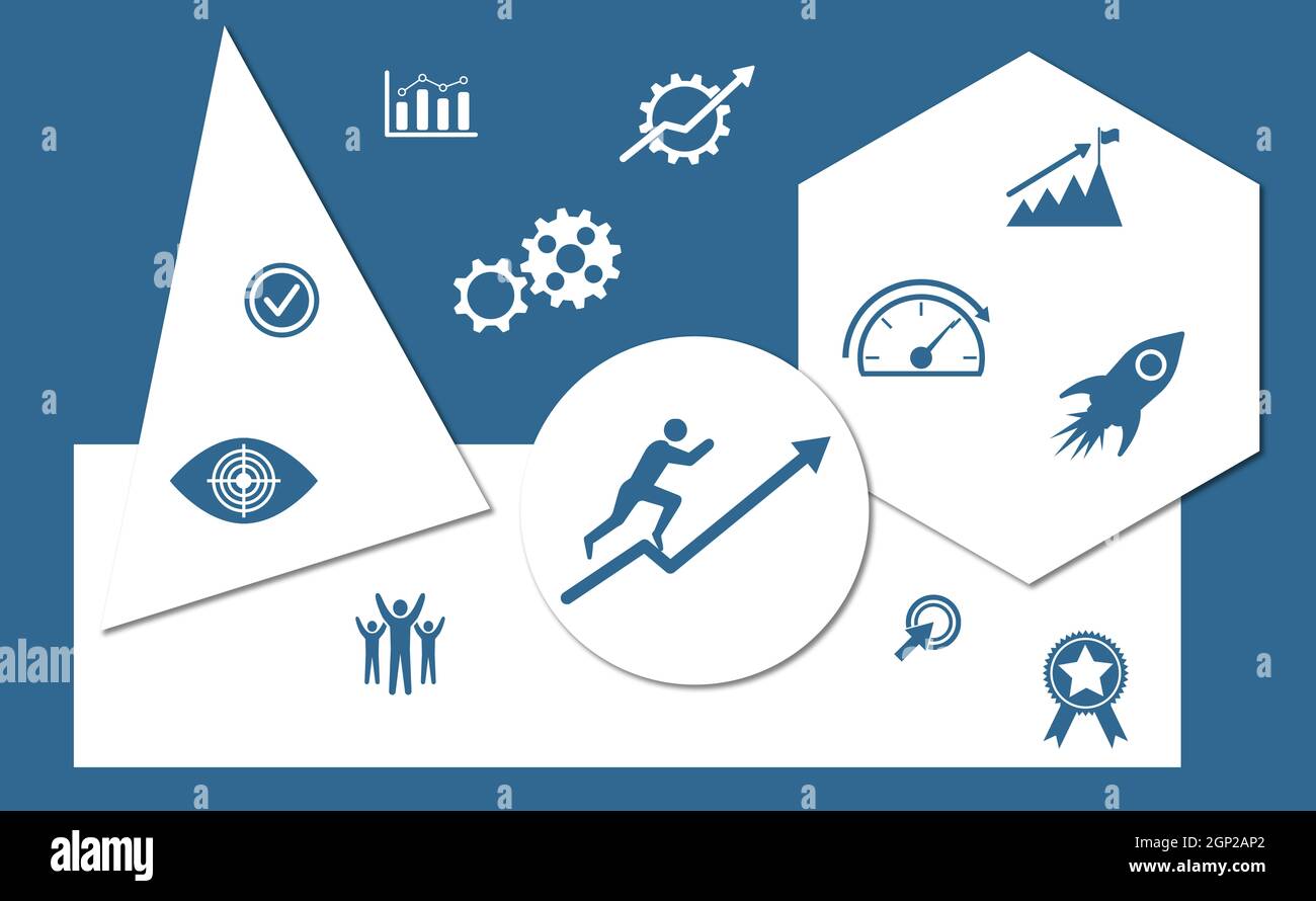 Concept of motivation with icons on geometric shapes background Stock ...