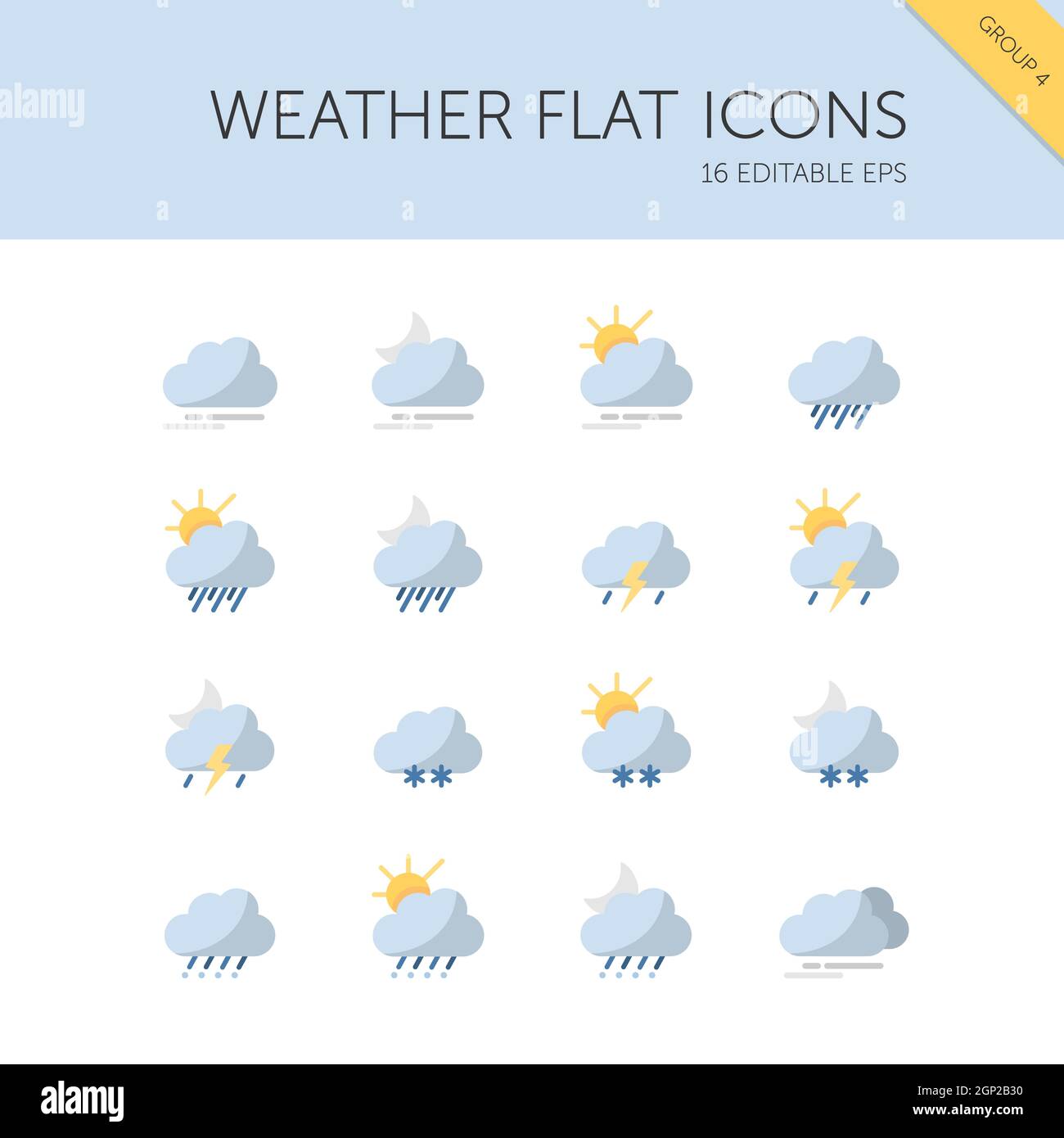 Weather and meteorology group. Clouds, fog, rain, storm, snow and sleet ...