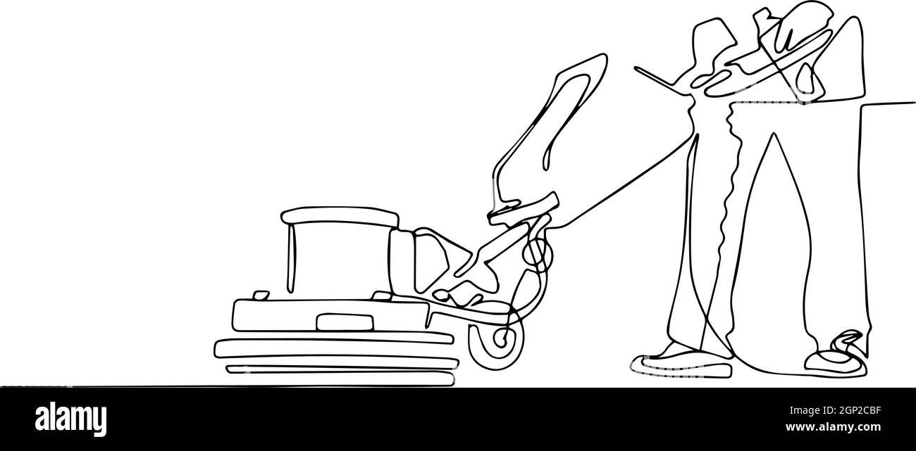 Cleaning machine floor Stock Vector Images - Alamy