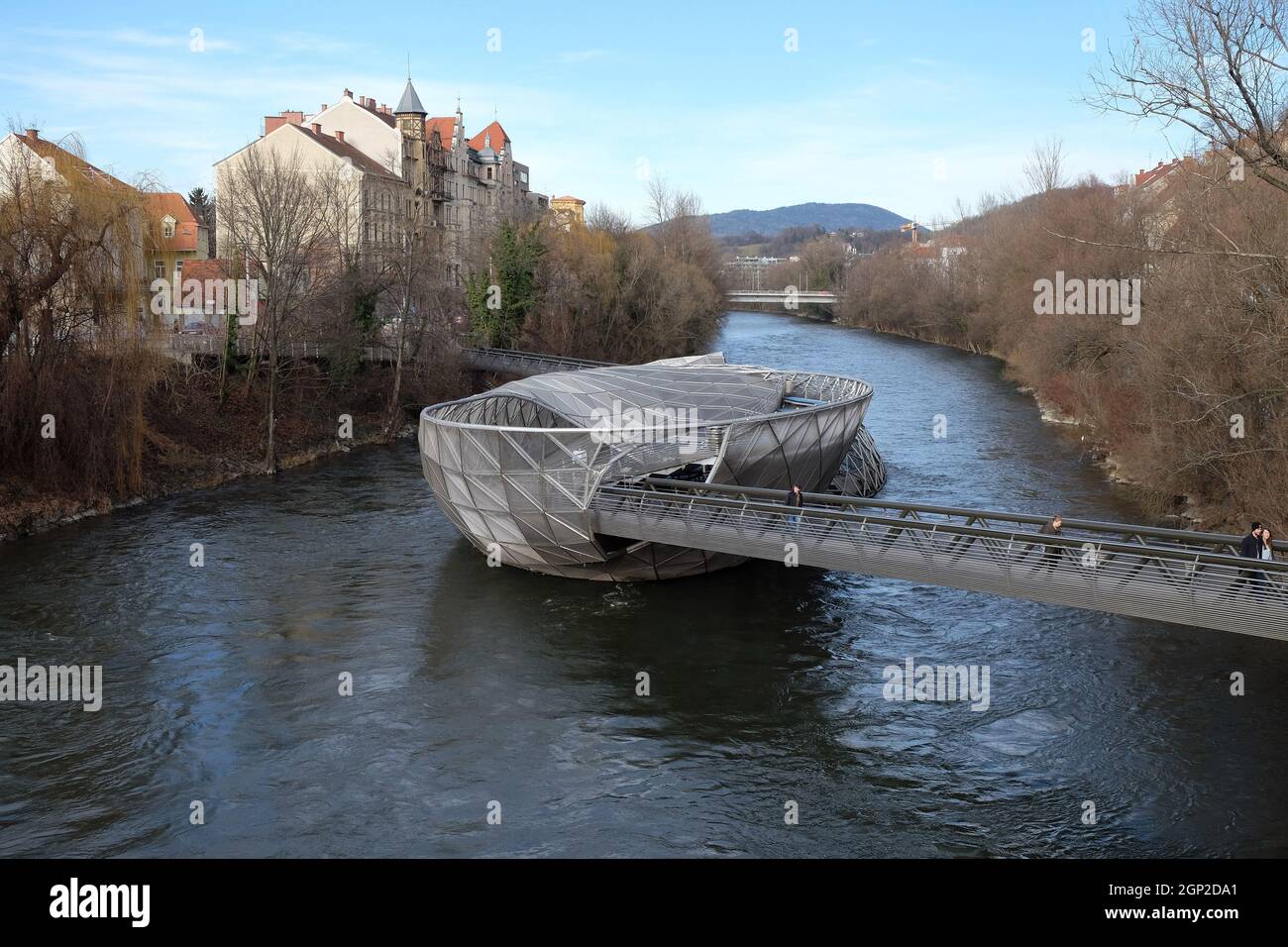An artificial island on the Mur river in Graz, Austria Stock Photo - Alamy