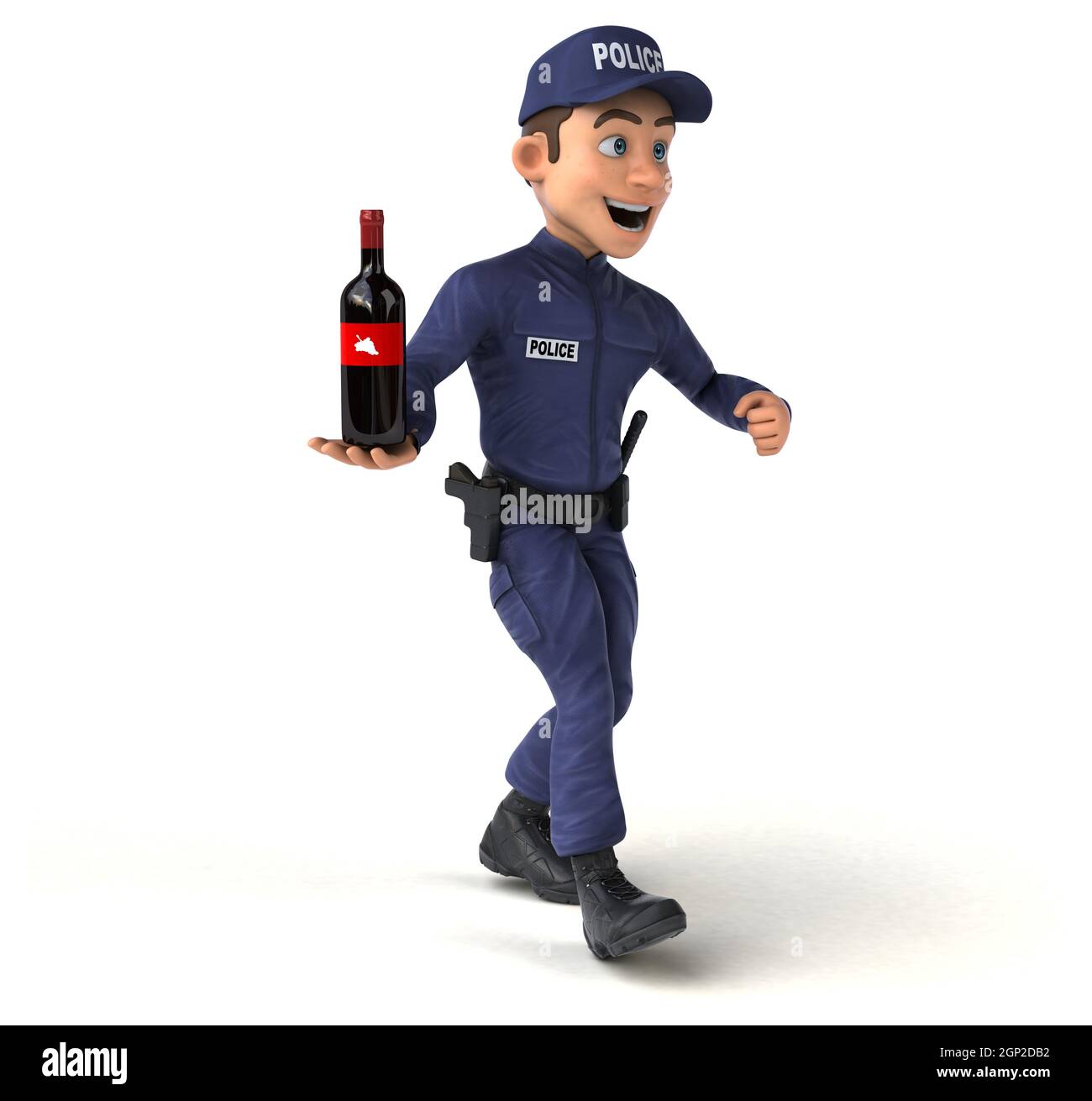 Fun 3D illustration of a cartoon Police Officer Stock Photo - Alamy
