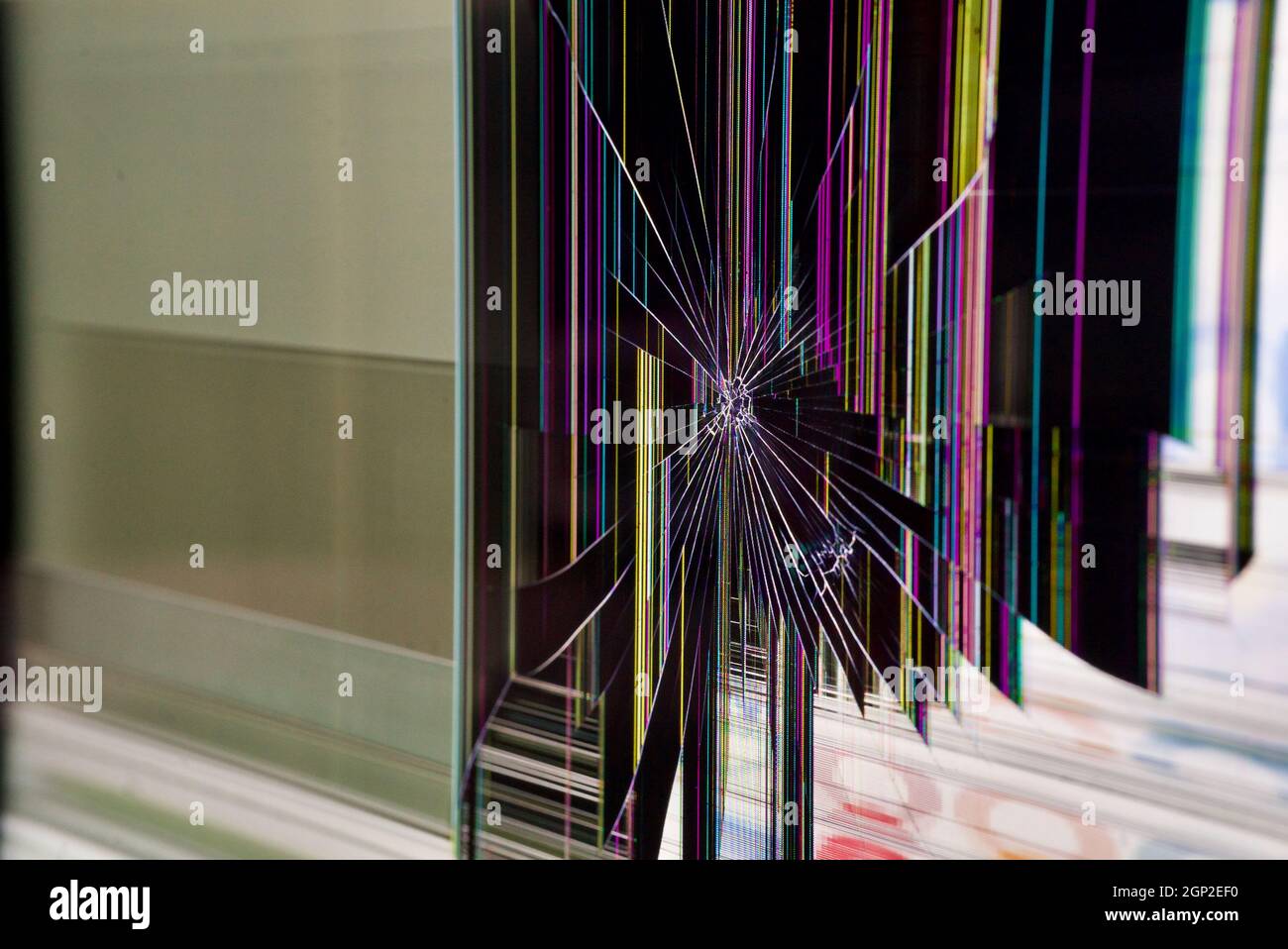 Laptop with a smashed screen (MacBook Pro, Retina 13-inch 2015) with a ...