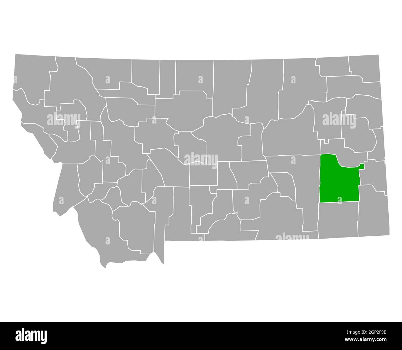 Map of Custer in Montana Stock Photo - Alamy