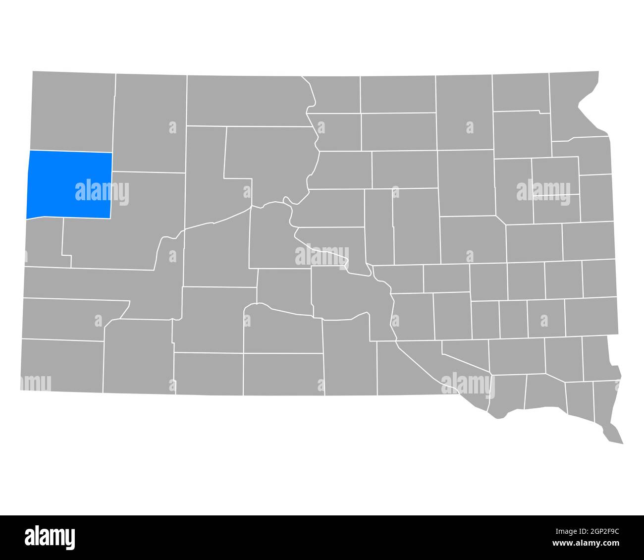Map of Butte in South Dakota Stock Photo - Alamy