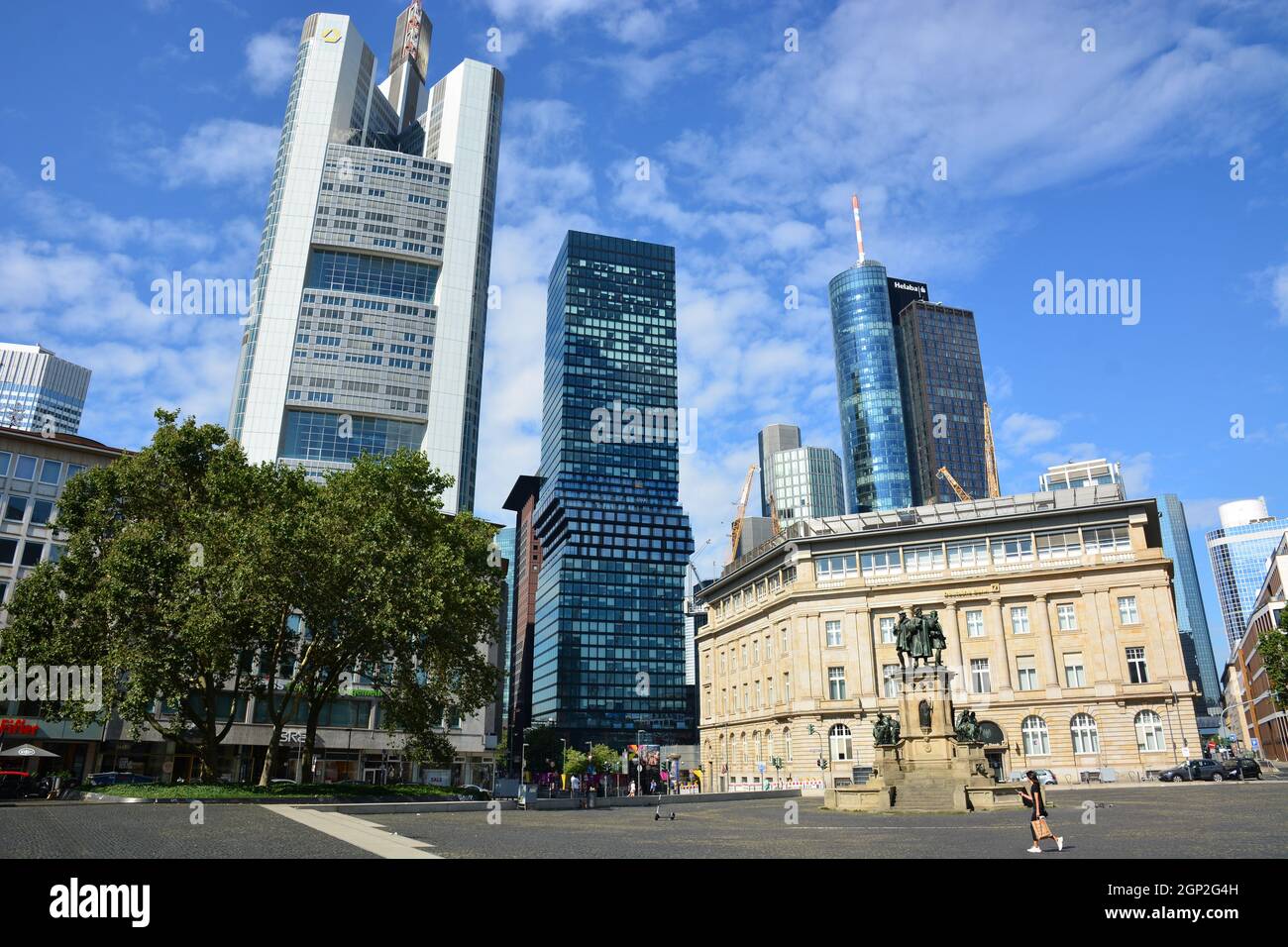 Frankfurt, Germany - A view with modern buildings in the city of ...