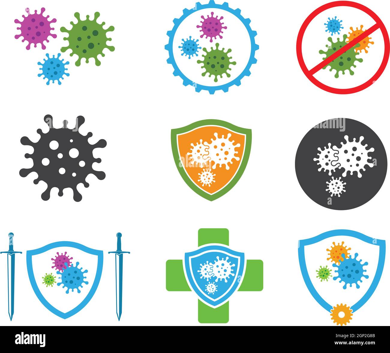 virus and bacteria icon vector illustration design Stock Vector Image ...