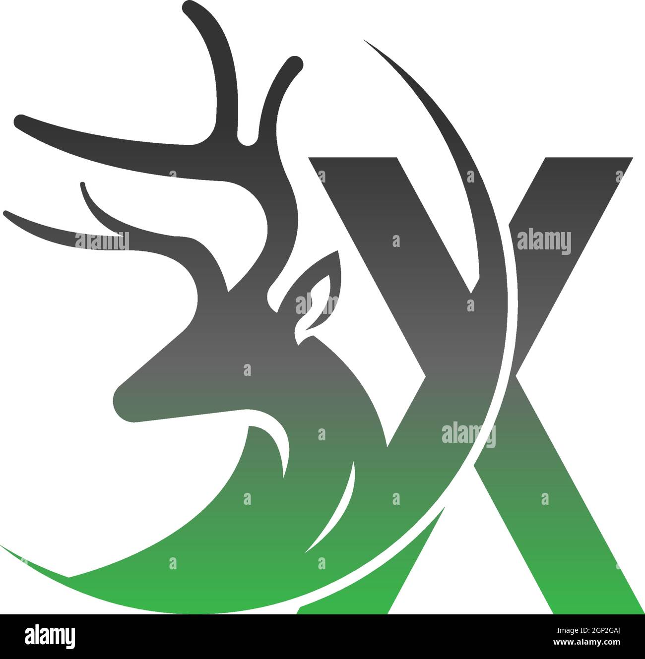 Letter X icon logo with deer illustration design Stock Vector Image ...