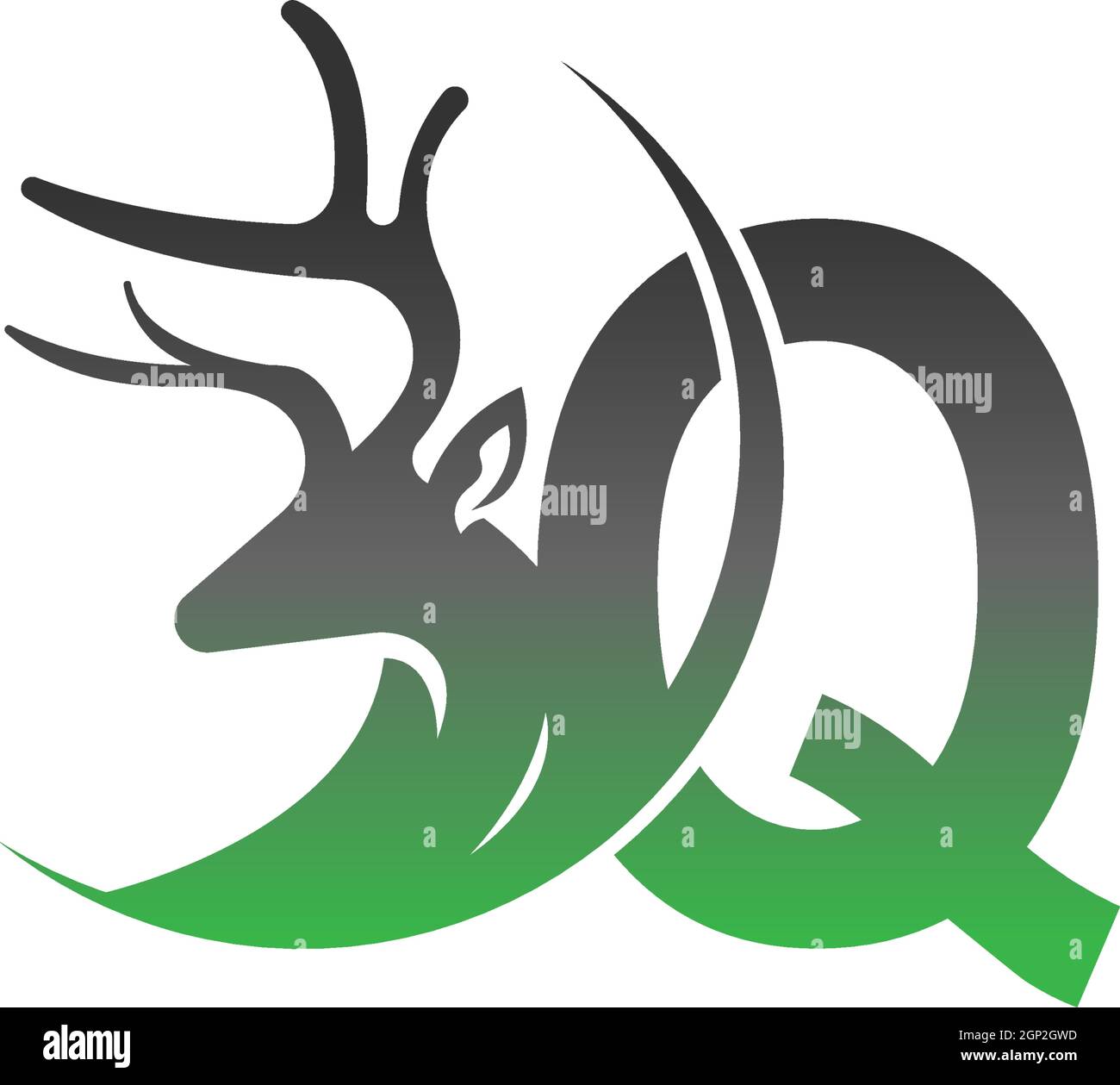 Letter Q icon logo with deer illustration design Stock Vector Image ...