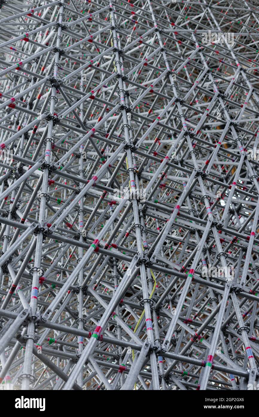 Collection of metallic scaffolding texture filling the entire frame ...