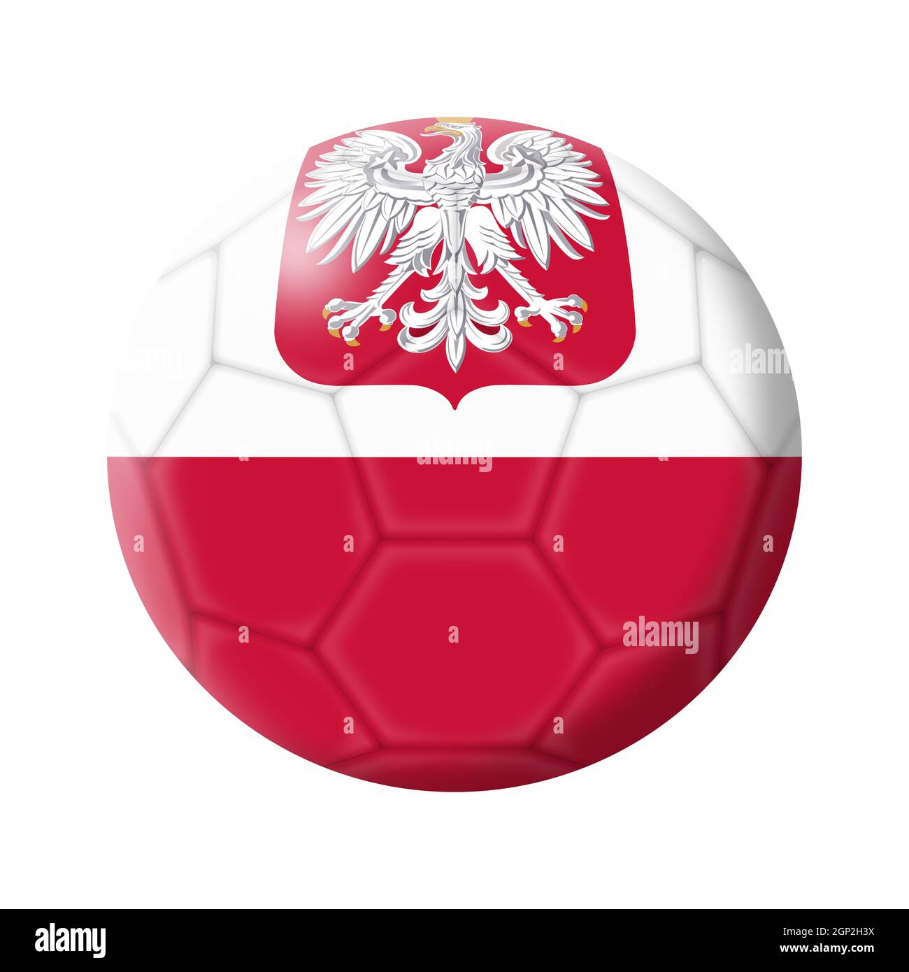 A Poland soccer ball football 3d illustration isolated on white with ...
