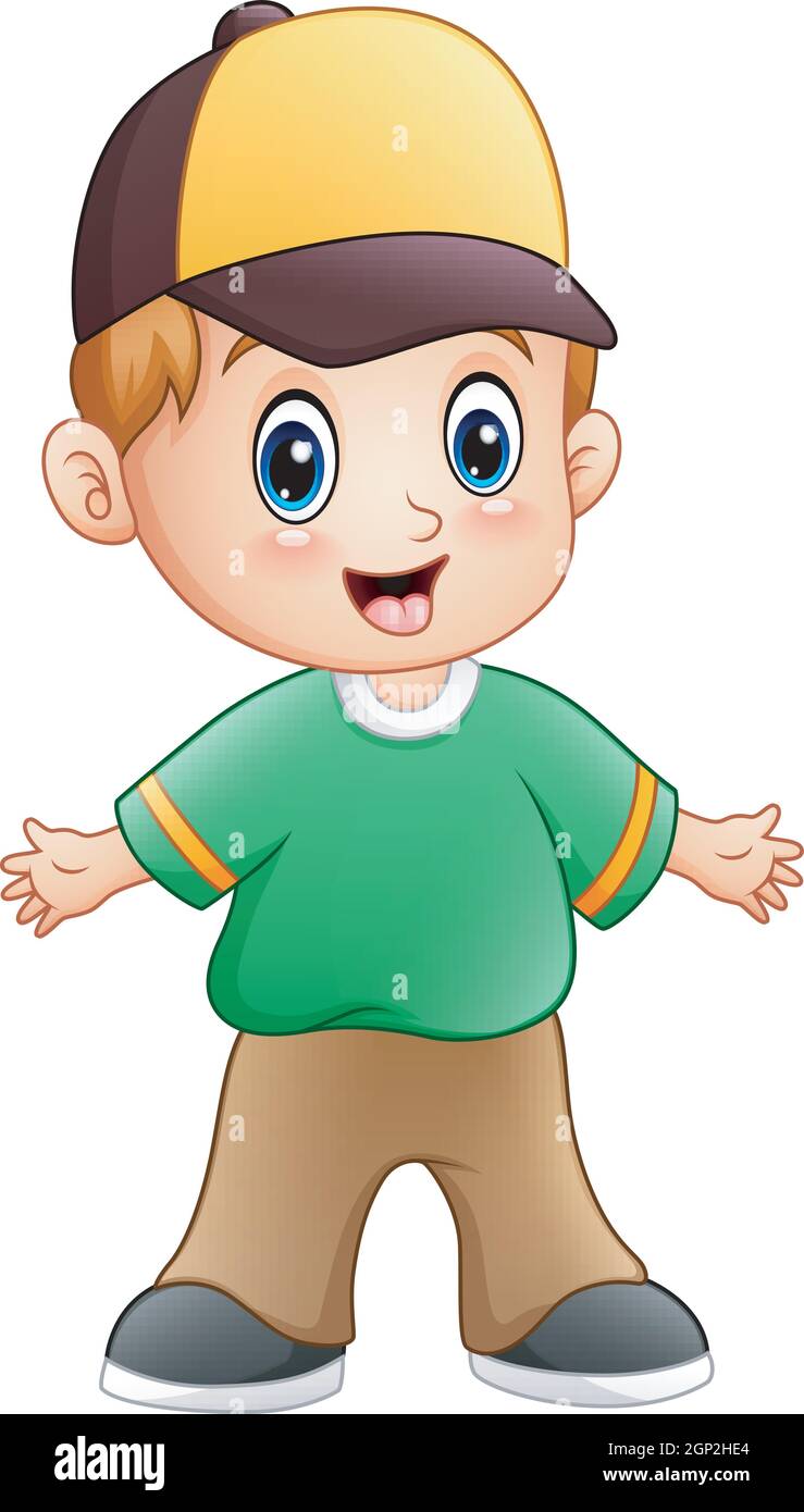 Little boy cartoon waving hands Stock Vector Image & Art - Alamy