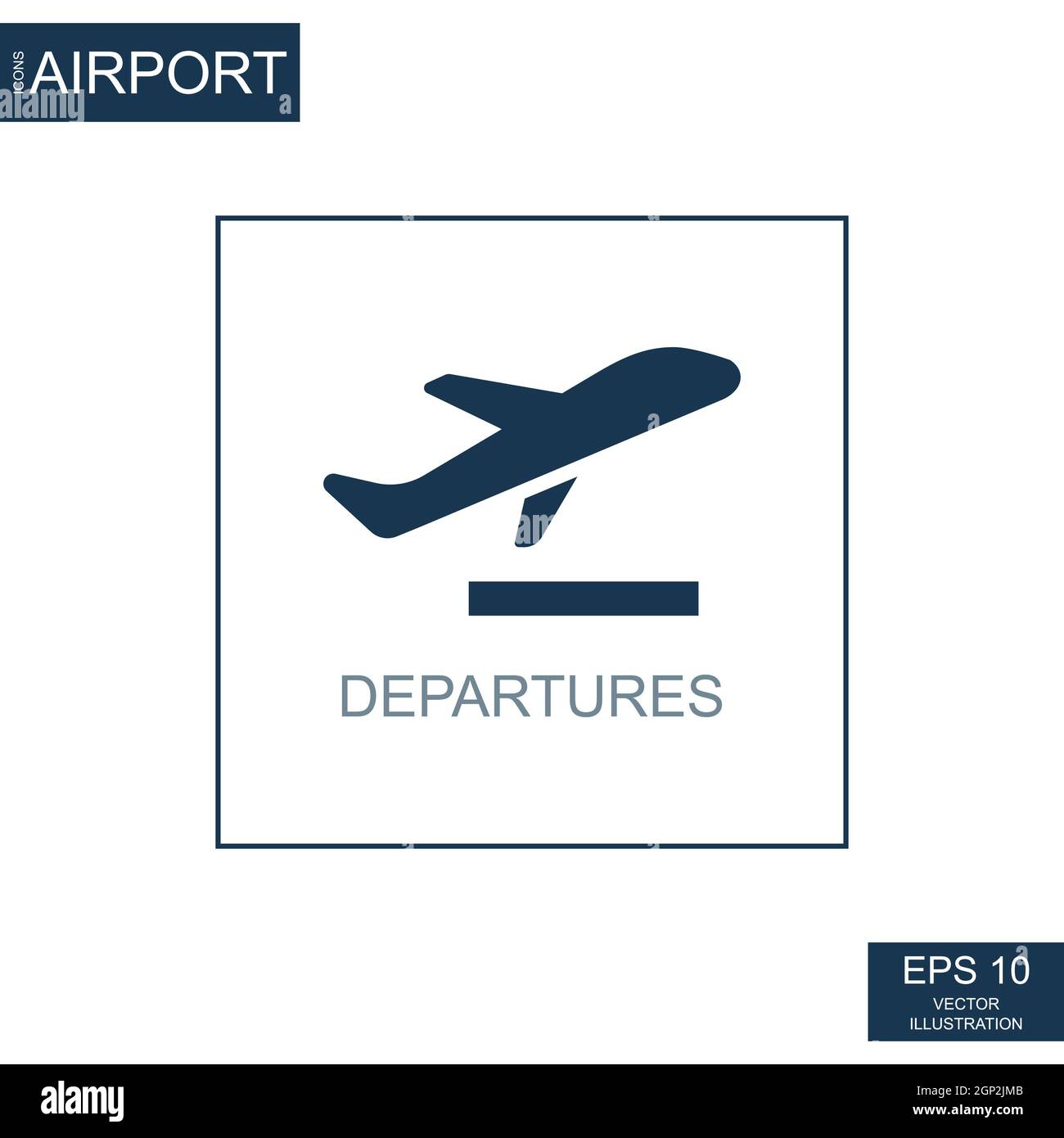 Abstract icon of departure flight on airport theme - Vector ...