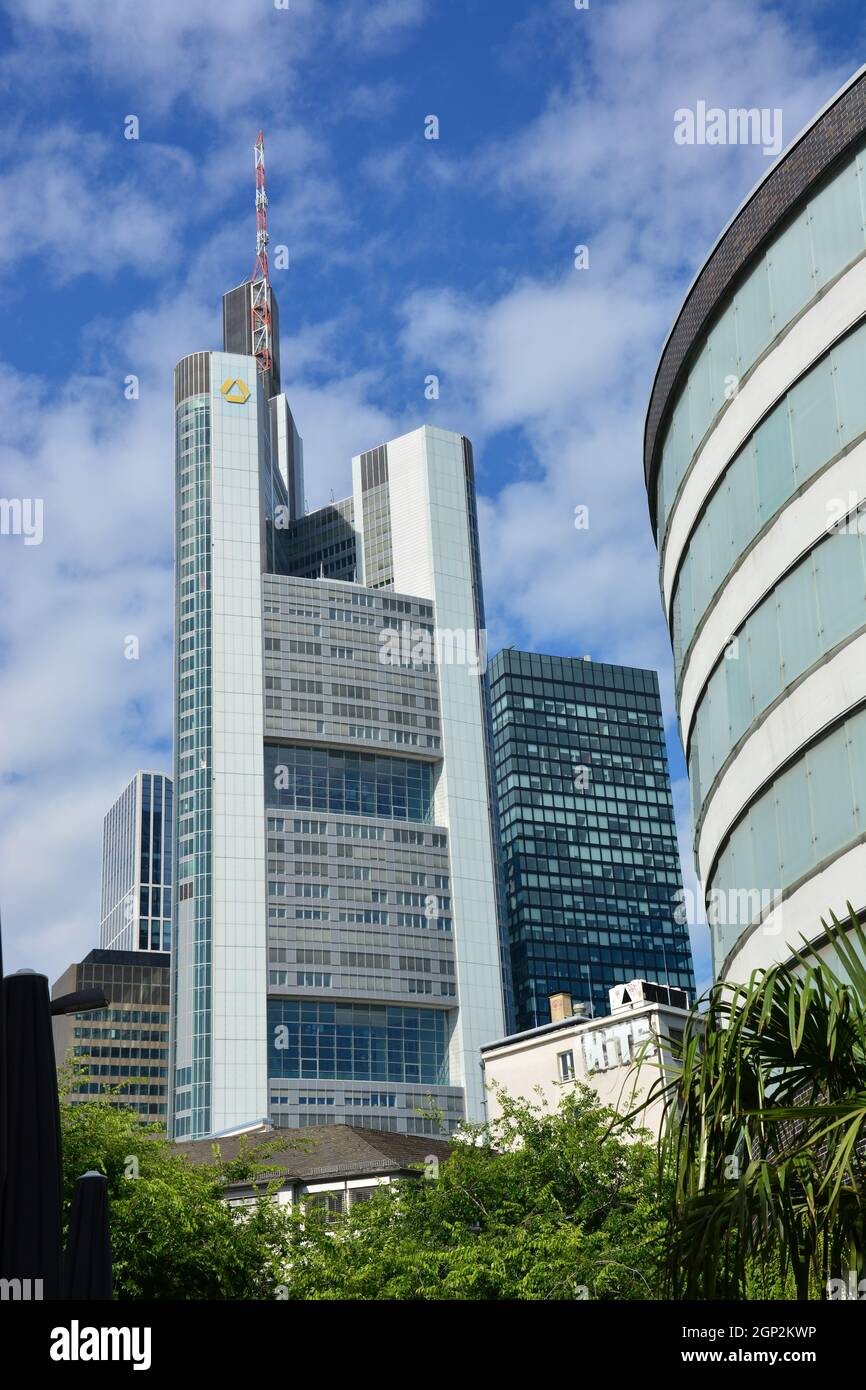 Frankfurt, Germany - A view with modern buildings in the city of ...