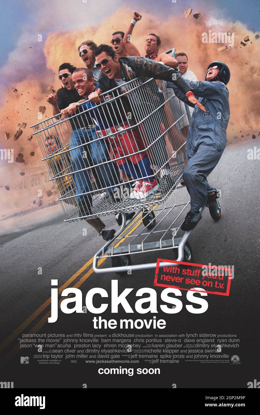 JACKASS: THE MOVIE, poster art, Dave England, Jason 'Wee-Man' Acuna ...