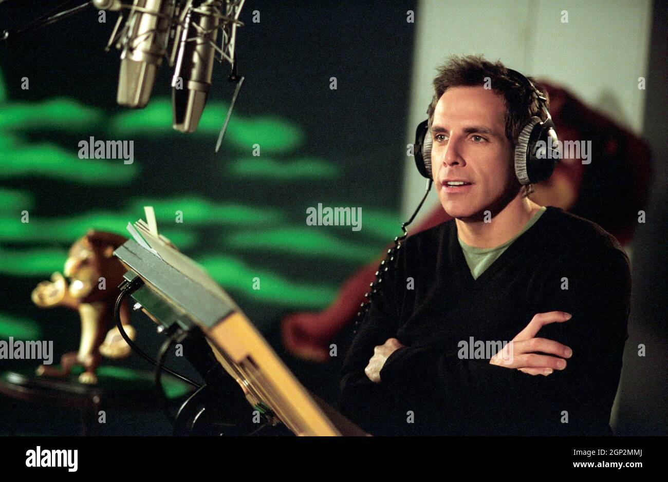 MADAGASCAR, Ben Stiller, recording the voice of Alex the Lion, 2005 ...