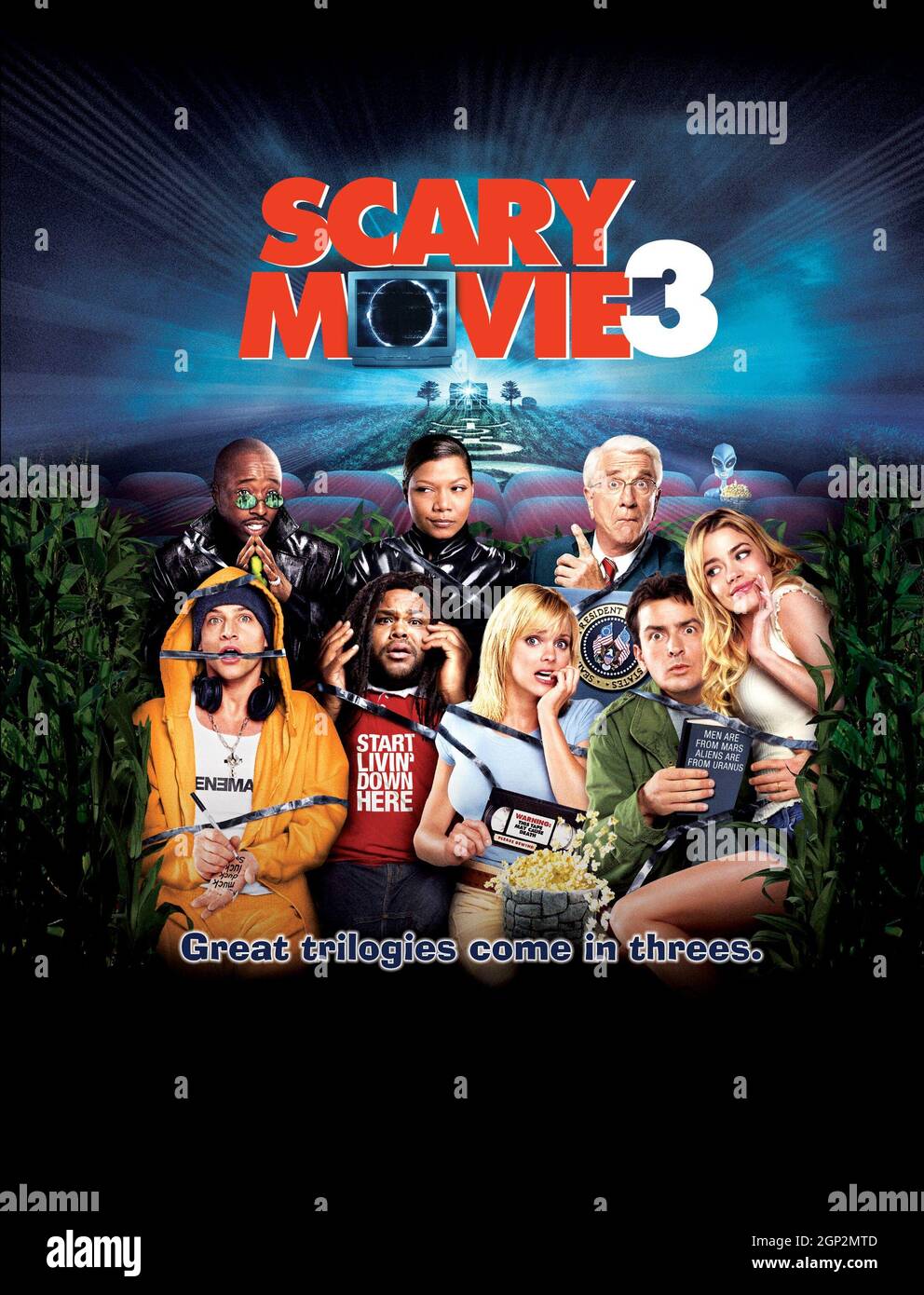 SCARY MOVIE 3, poster art, back row from left: Eddie Griffin, Queen ...