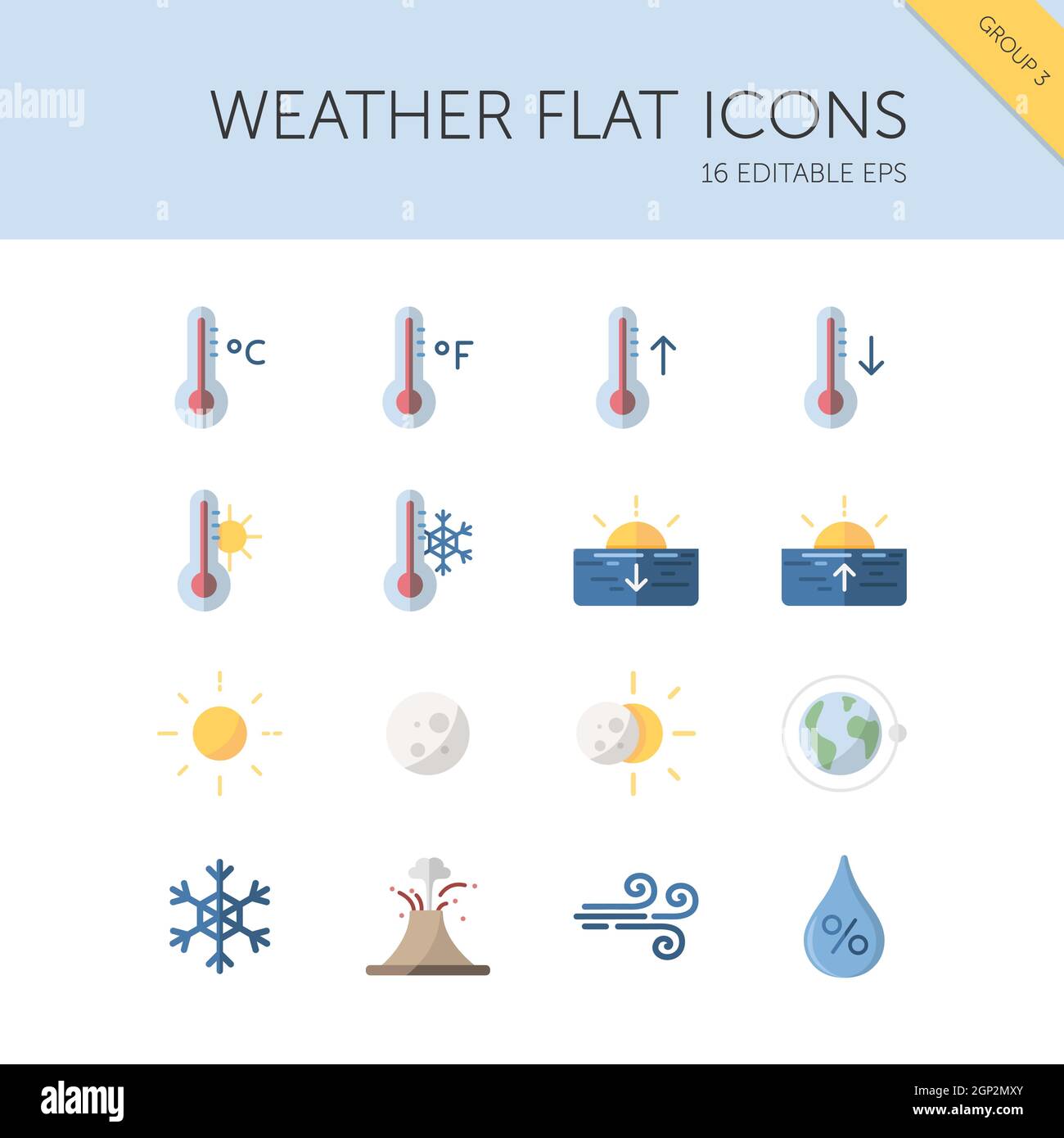 Weather and meteorology group. Temperature, humidity and natural ...