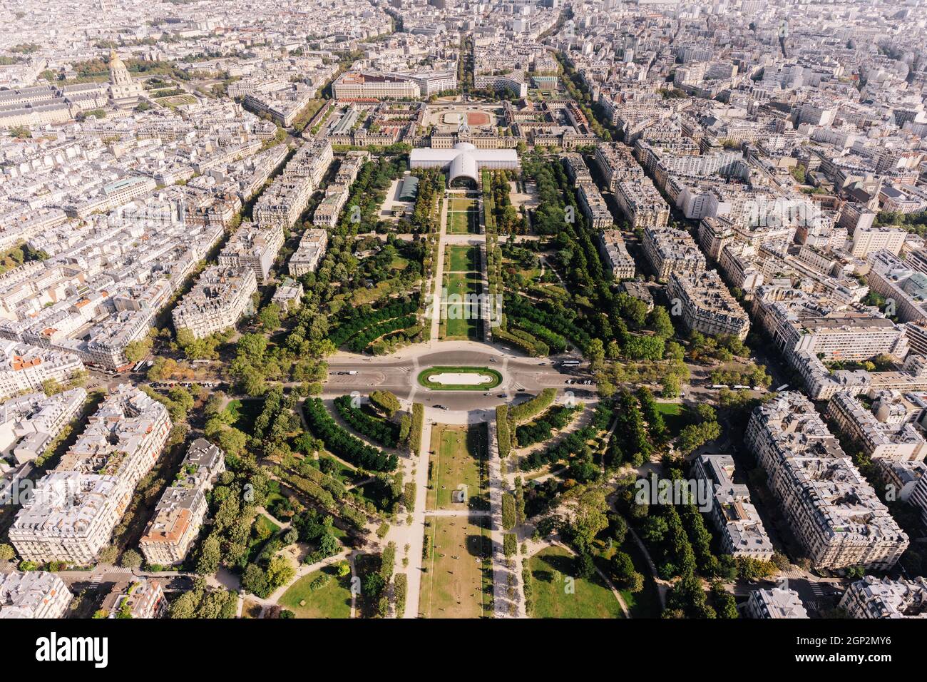 Landscape of Paris, France from the top floor of the Eiffel Tower Stock ...