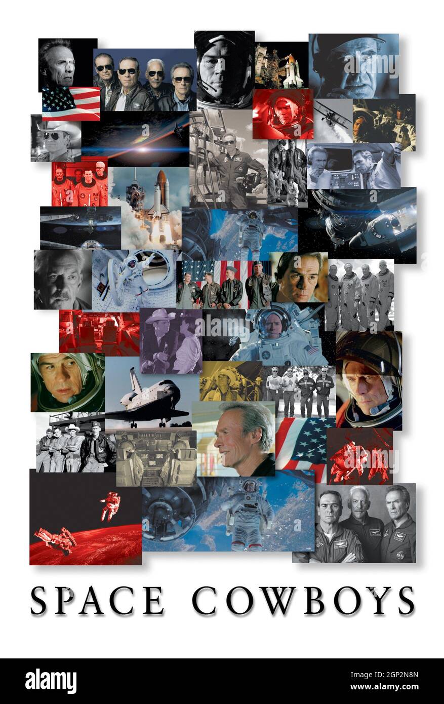 SPACE COWBOYS, poster art, collage includes: Clint Eastwood, Tommy Lee ...