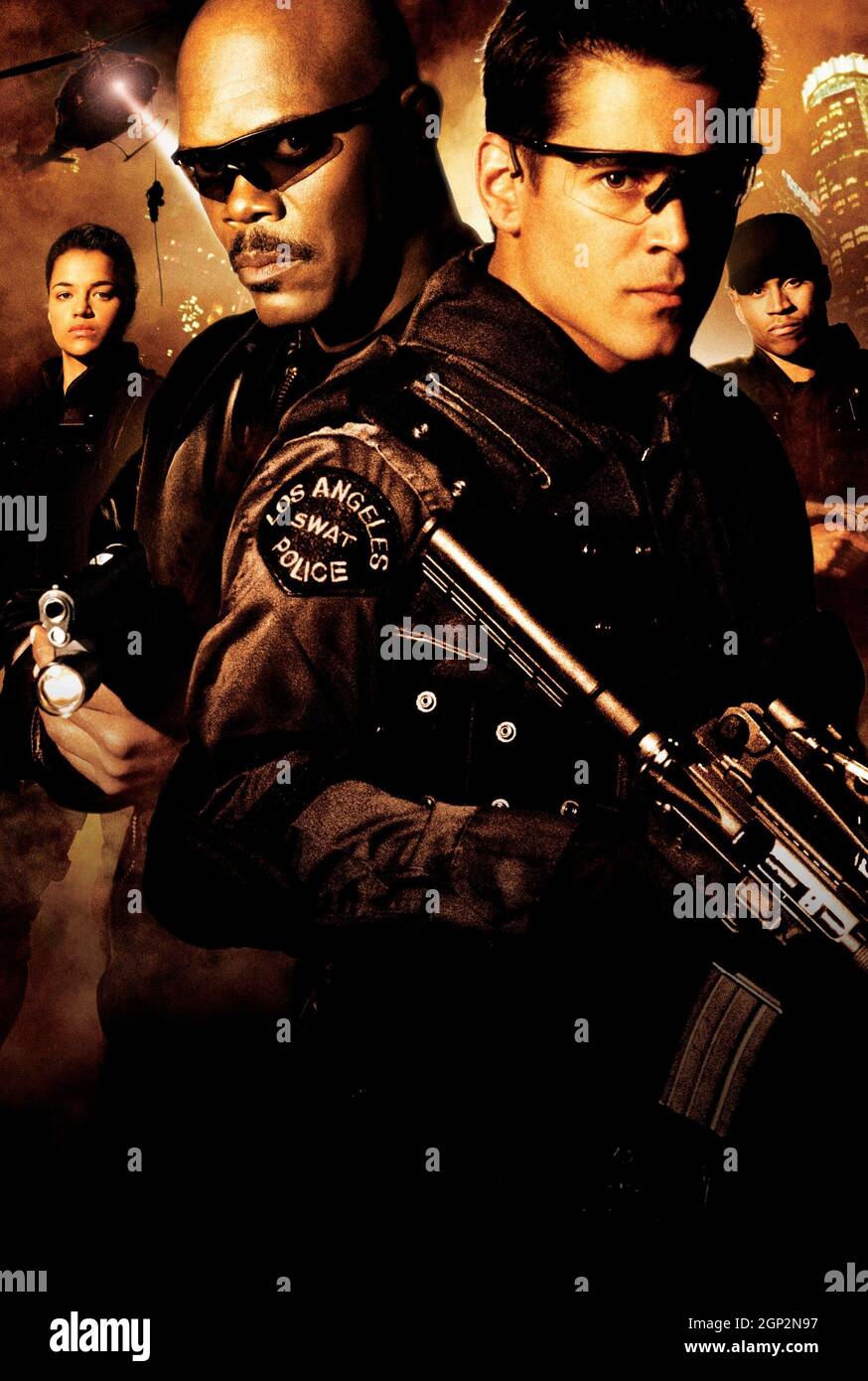 S.W.A.T., key art, from left: Michelle Rodriguez, Samuel L. Jackson ...