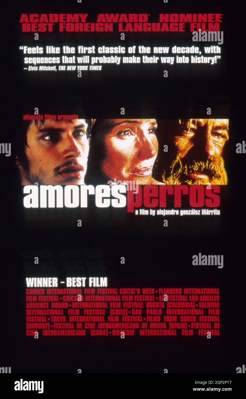 AMORES PERROS, (aka LOVE'S A BITCH), poster, from left: Gael Garcia Bernal, Goya Toledo, Emilio ...