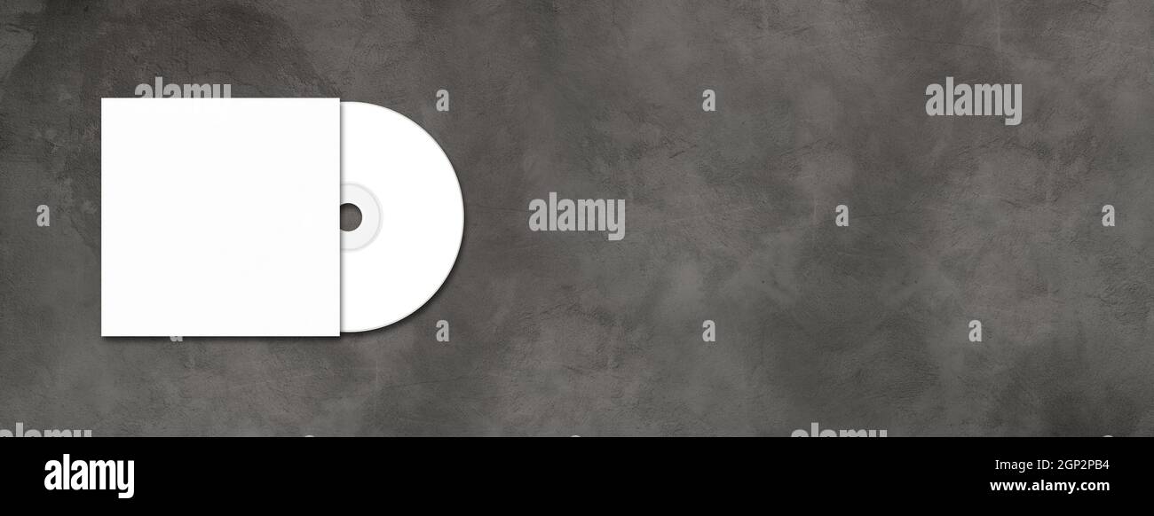 White CD - DVD label and cover mockup template isolated on horizontal ...