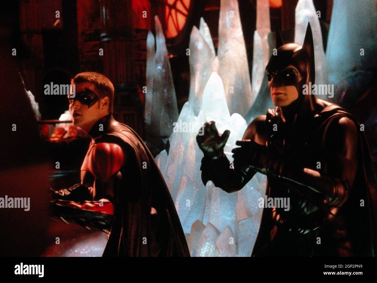 BATMAN & ROBIN, from left: Chris O'Donnell, as Robin, George Clooney ...