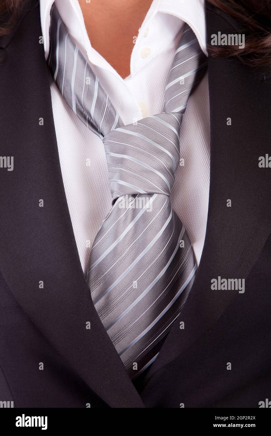 Detail of woman's suit and tie Stock Photo - Alamy