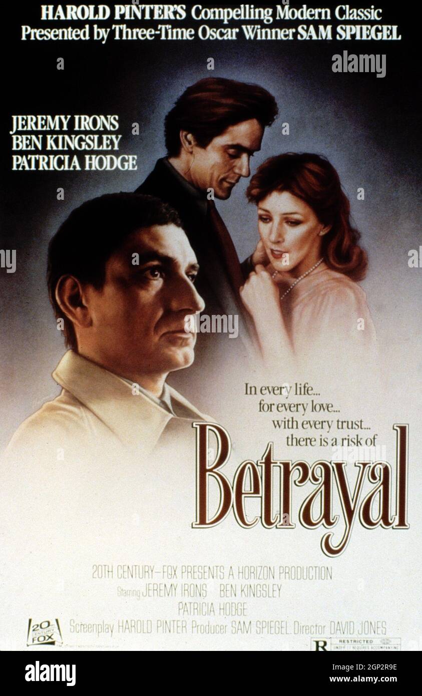 BETRAYAL, US poster, from left: Ben Kingsley, Jeremy Irons, Patricia ...