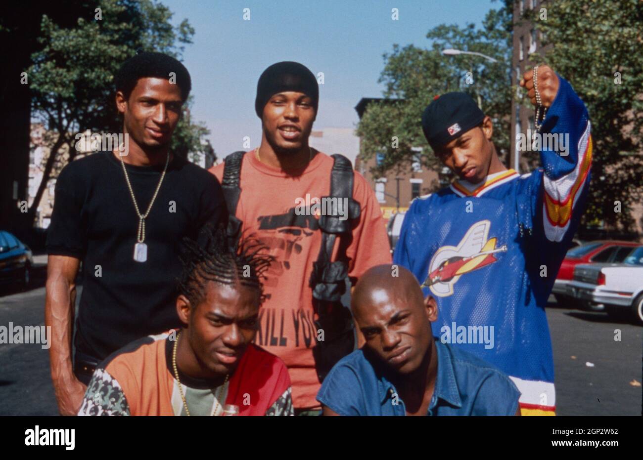 CLOCKERS, front row from left: Hassan Johnson, Mekhi Phifer, back row ...
